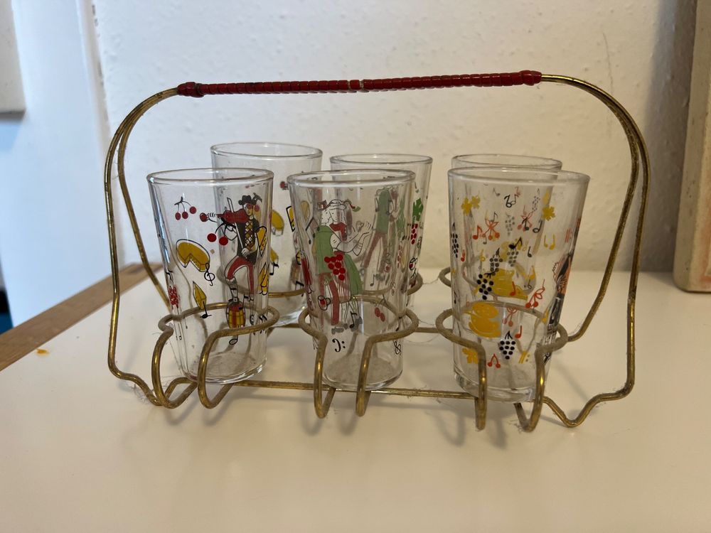 Fondue Raclette Kirsch Schnapsglas mit Halter vintage (Gebraucht) in ...