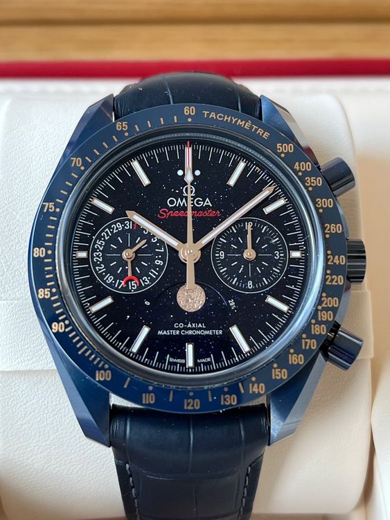 OMEGA Speedmaster Moonphase Blue Side of the Moon Aventurin (Neu und ...