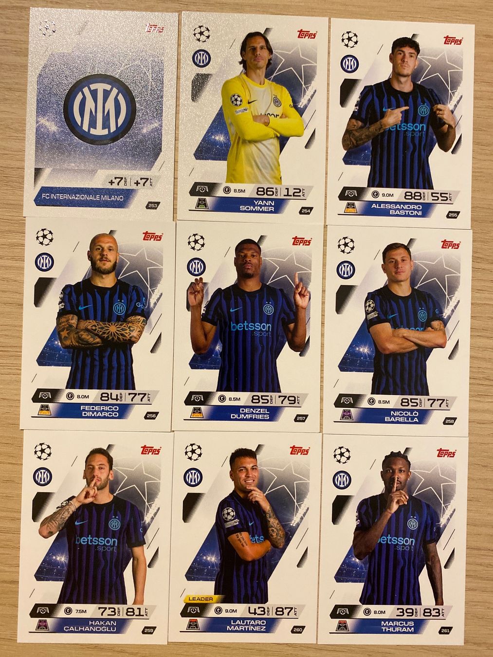 Topps Match Attax 25/26 Inter Milan komplett 253-261 (Neu (gemäss ...