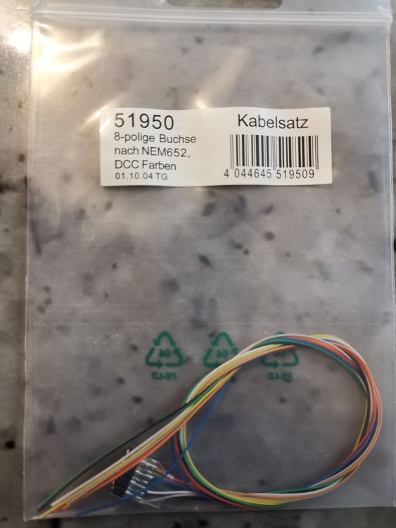 ESU 51950 Kabelsatz 8 pol. NEM 652 DCC (Neu und originalverpackt) in ...
