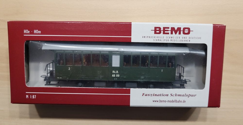 Bemo 3232119 RhB AB 119 Zweiachser-Personenwagen (Neu und originalverpackt) in Bremgarten AG für ...