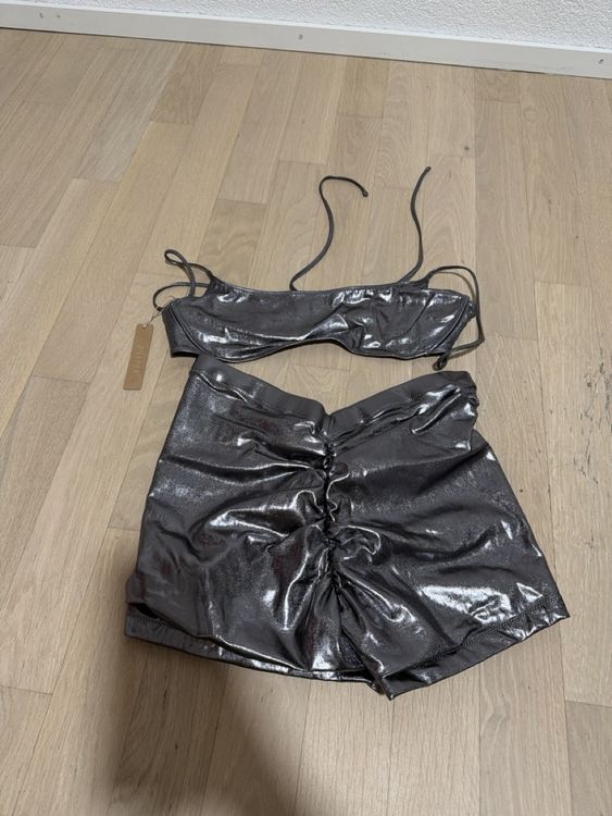 SKIMS Metallic Swim Set, Silber, Gr. M, Neu mit Etikett (Neu und ...