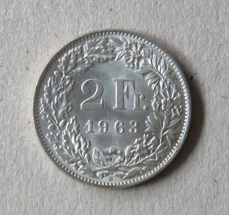 2 Fr. 1963 Silber unz - stgl (Gebraucht) in Kreuzlingen für CHF 6 – mit Lieferung auf Ricardo kaufen
