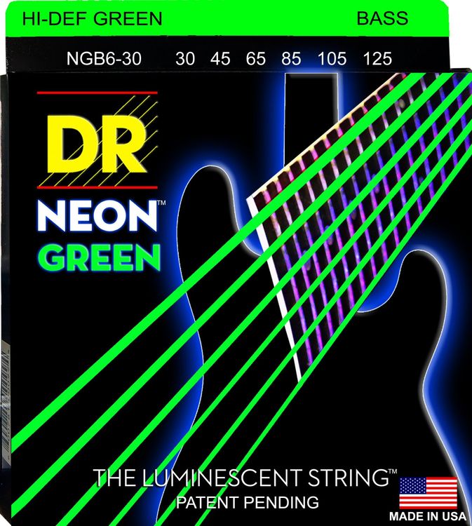 DR Electric Bass Strings, NEON Green 6-String 30-125 (Neu und ...