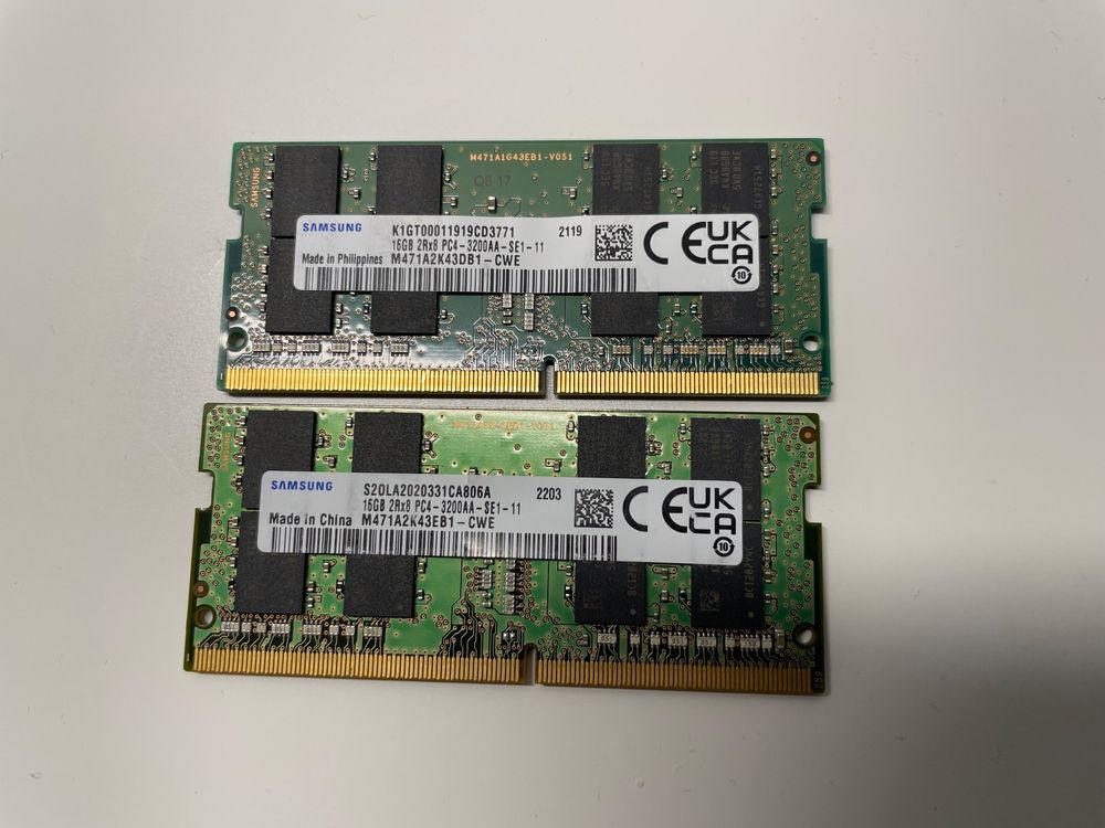 2x16 GB DDR4 RAM Samsung / 32 GB (Gebraucht) in Lausen für CHF 55 – mit ...