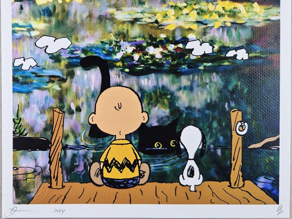 Death NYC Ltd Ed Pop Art Druck " Monet Cat Charlie & Snoopy (Neu ...