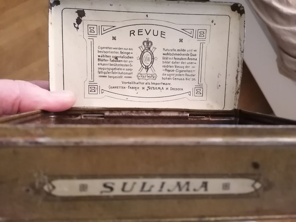 Antike Blechdose Sulima Revue 100 Zigaretten Top Erhaltung (Gebraucht ...