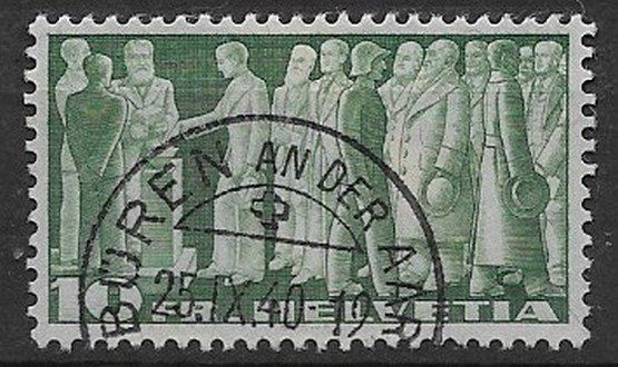 1940:Symbolische Darstellung 10 Fr.Nr.218v Büren an der Aare (Gebraucht ...