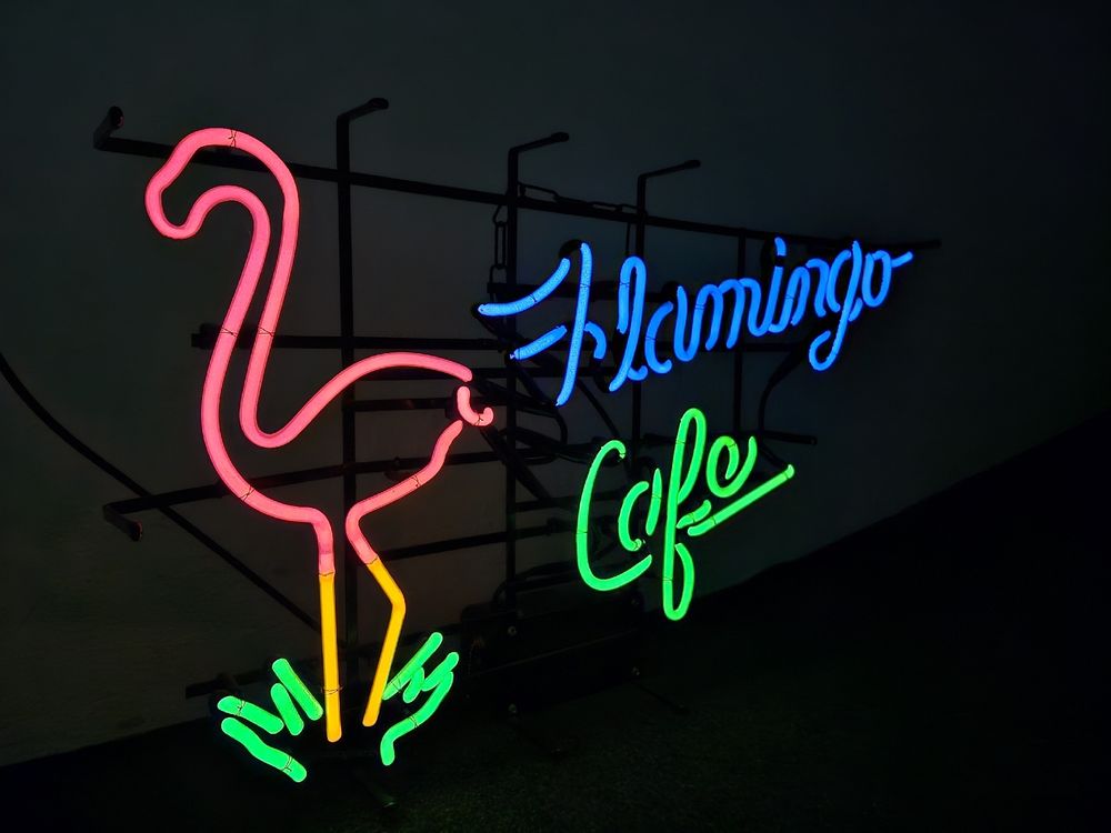 Leuchtreklame / Neon Sign Flamingo Cafe orig. USA 1990er (Gebraucht) in ...