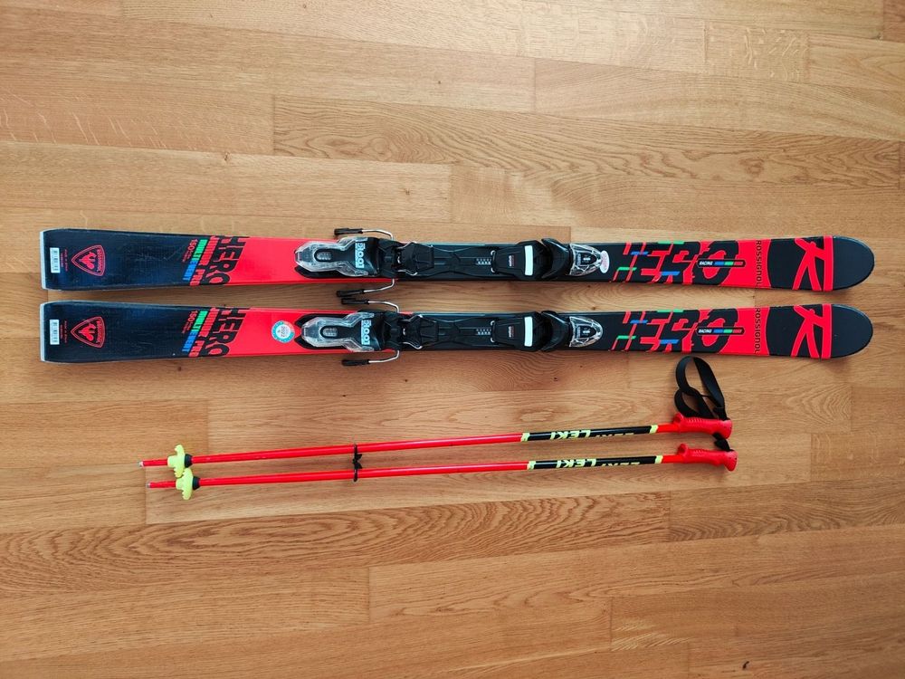 Ski ROSSIGNOL Hero Junior PRO 150 + Leki- Skistöcke 105 (Gebraucht) in ...