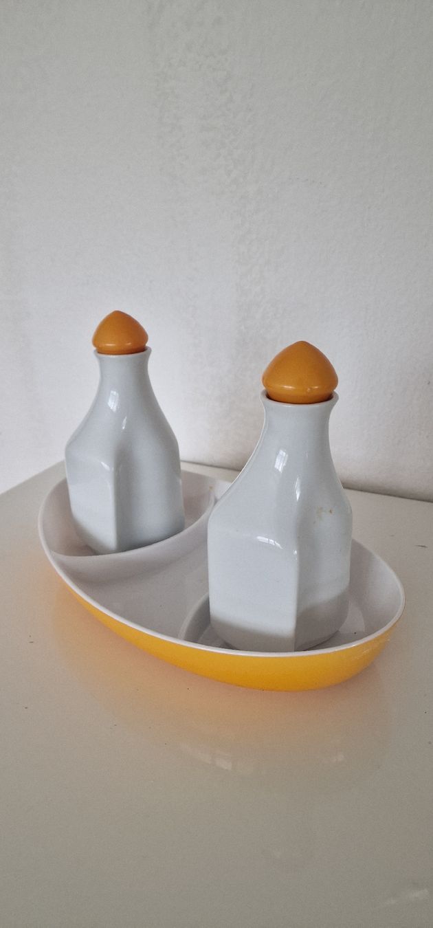 Vintage Hahn Öl & Essig Set Keramik Japan kitschig Küchendek (Gebraucht ...