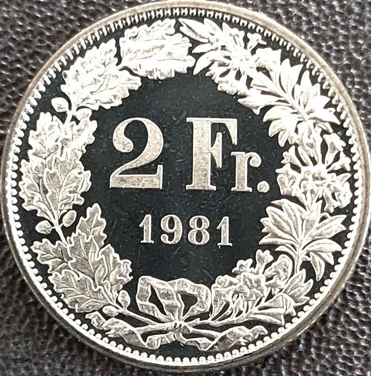 2 Franken 1981 stgl. / aus Münzsatz (Neu (gemäss Beschreibung)) in Arch für CHF 6 – mit ...