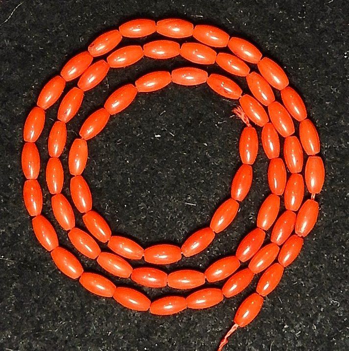 1 Strang rare echte orange 1AA Korallen Perlen 6 x 3 mm | Kaufen auf ...
