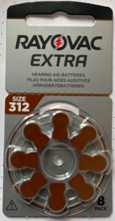 Hörgerätebatterien Typ 312 / 80 Stk. / RAYOVAC (Neu und ...