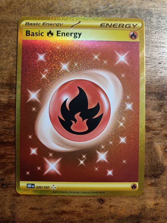 Basic Fire Energy GOLD 230/197 Pokemon Obsidian Flames (Neu (gemäss ...