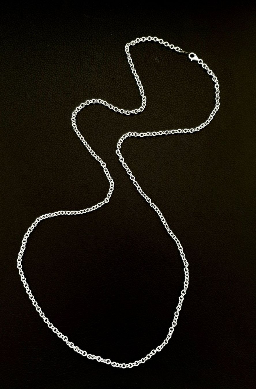 Panzer-Halskette Silber 925 rhodiniert (70 cm) (Neu und ...