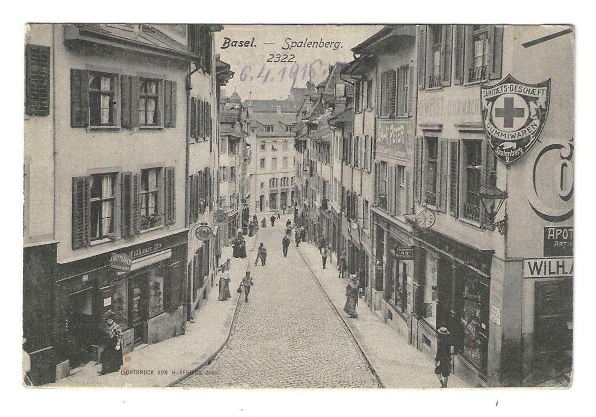 BASEL - Spalenberg, 1916, stark belebt / animiert (Gebraucht) in ...