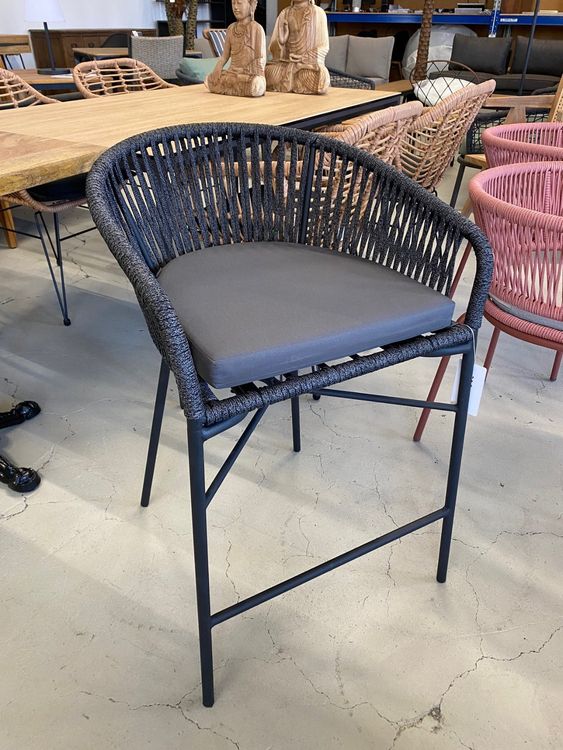 Yanet Hocker aus schwarzem Seil Höhe 65 cm | Kaufen auf Ricardo