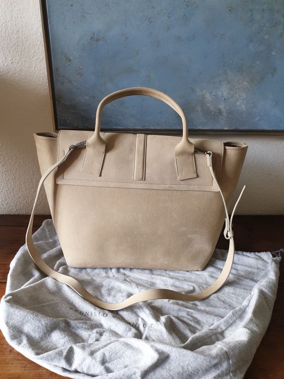 NEU Brunello Cucinelli Damen Handtasche Shopper beige Leder | Kaufen ...