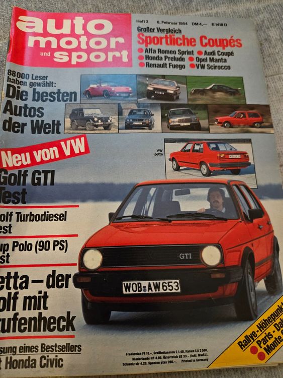 AMS 3/84 VW Golf GTI Audi Coupé Fuego Manta Scirocco xa (Gebraucht) in ...