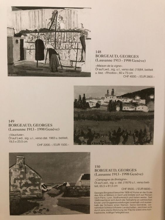 GEORGES BORGEAUD (1913-1998 Lausanne/Genf) GROSSES GEMÄLDE (Gebraucht ...