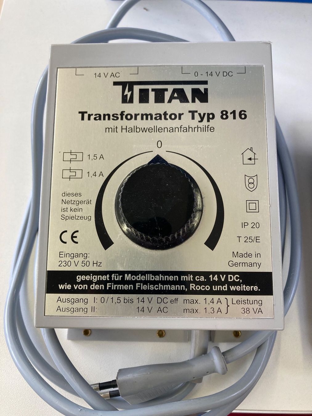 Titan Transformator Typ 816 Halbwellenanfahrhilfe 14 V 38 VA (Gebraucht ...