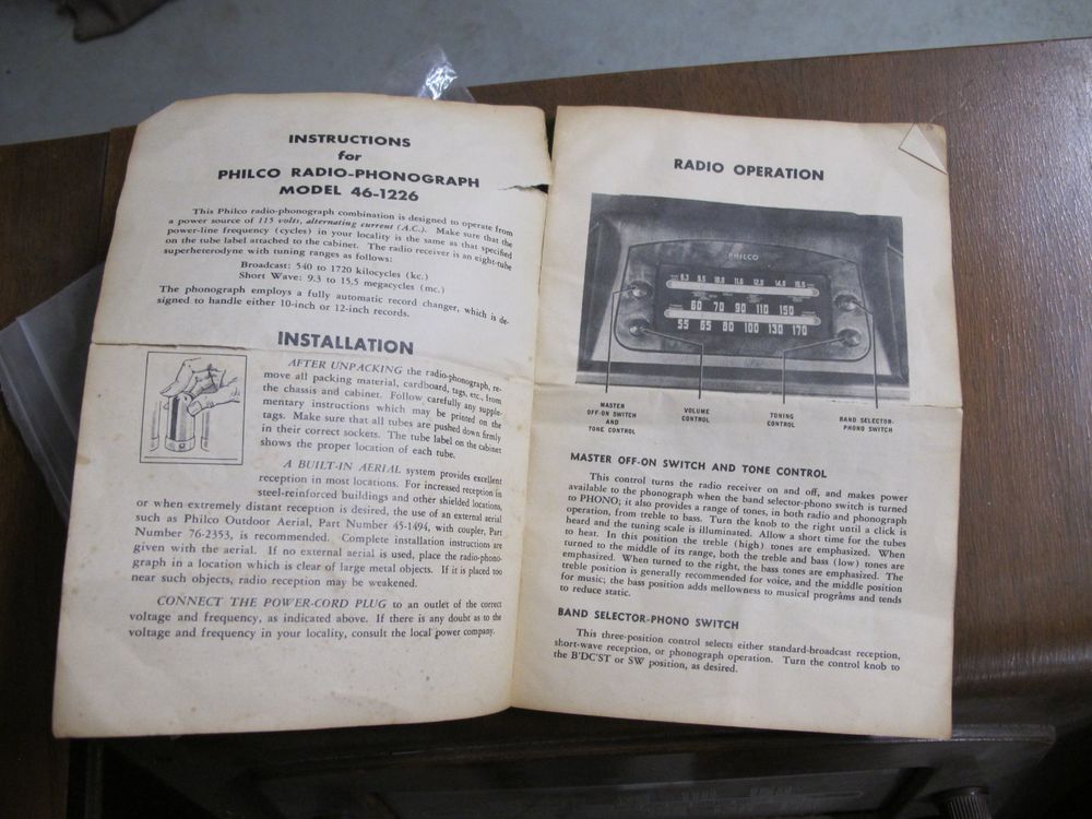 Philco Radio Phonograph Model 46-1226 von 1946 | Kaufen auf Ricardo