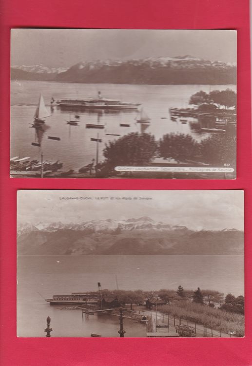 4 Ansichtskarten Ouchy gel. ab 1921 Dampfschiff... (Gebraucht) in Oberhelfenschwil für CHF 5 ...