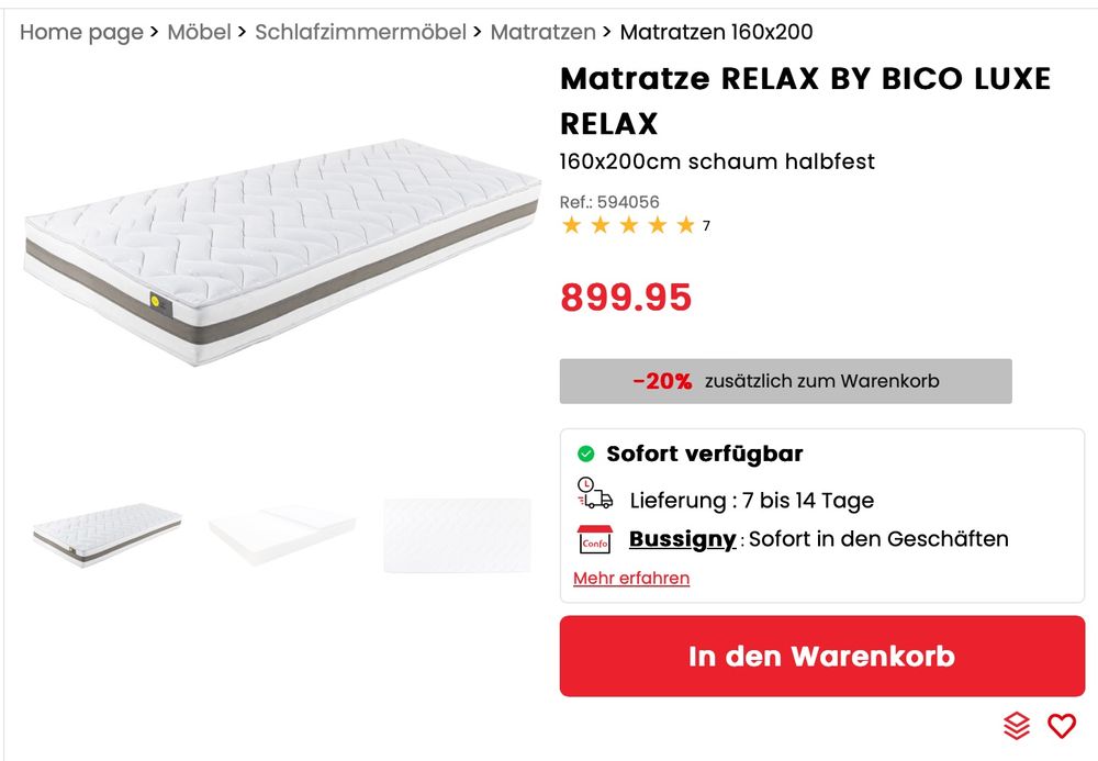 Relax by Bico Matratzen | Kaufen auf Ricardo
