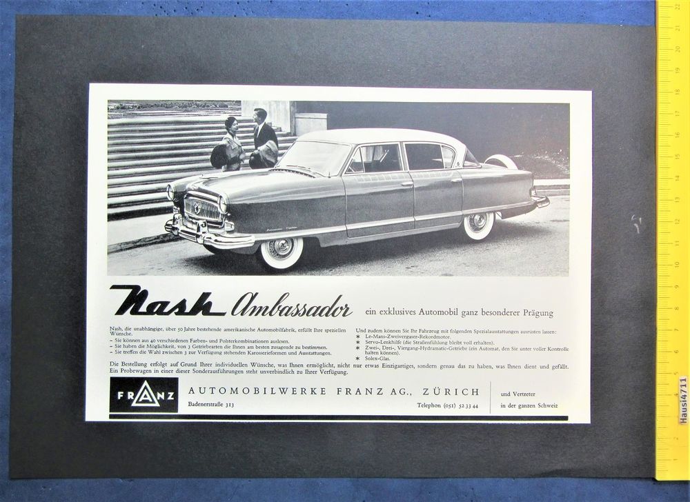 NASH AMBASSADOR INSERAT AUF A4 AUFGEZOGE | Kaufen auf Ricardo