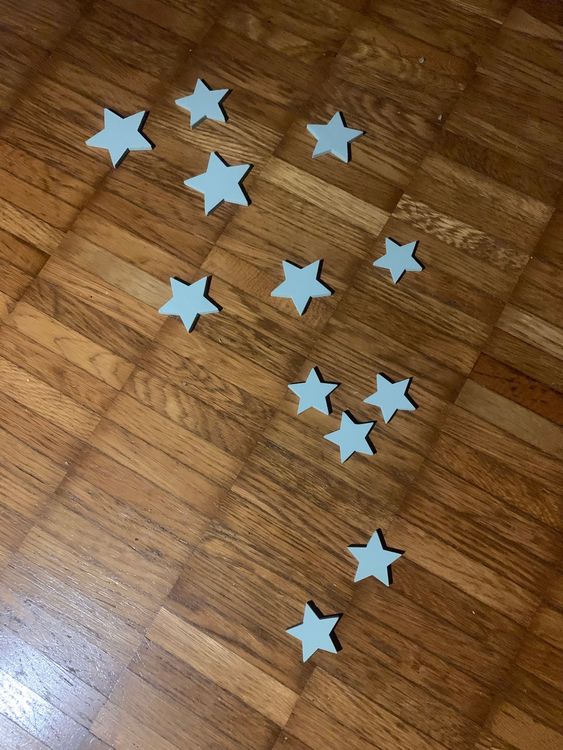 12 Sterne aus Holz türkis in 3 Grössen (Neu (gemäss Beschreibung)) in ...