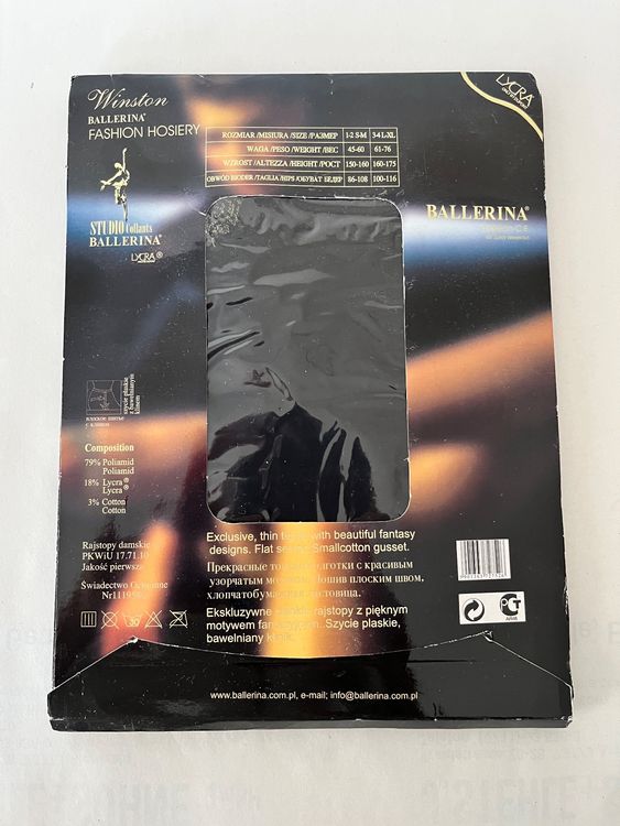 Winston Ballerina Studio Collants -grösse S/M (Neu und originalverpackt ...