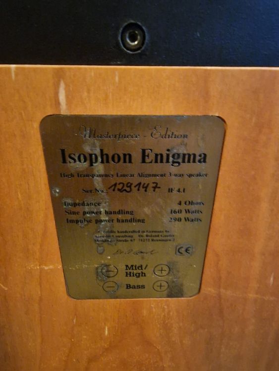 Isophon Enigma High End Lautsprecher (Gebraucht) in für CHF 516 – nur ...