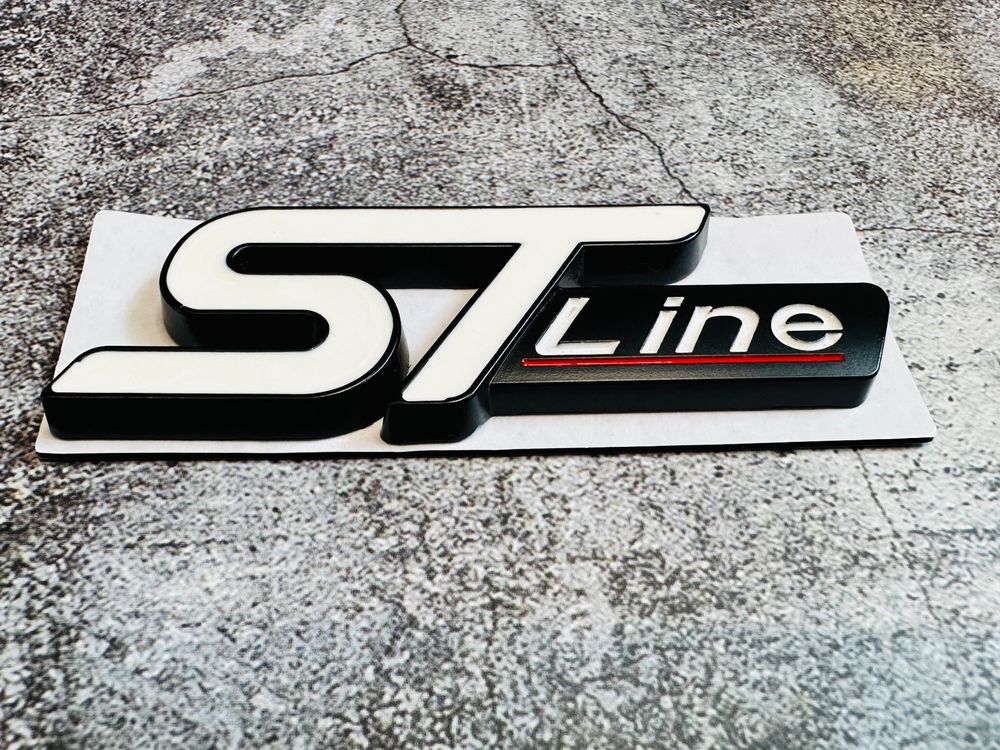 Ford ST Line Logo Metall Emblem Schriftzug Weiss /Schwarz | Kaufen auf ...
