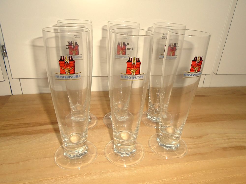 6 Biergläser Feldschlösschen -- 2dl geeicht (FEHBA) (Gebraucht) in ...
