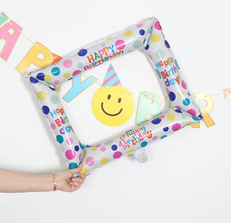 Aufblasbarer Ballon-Fotorahmen Geburtstag Party Deko Punkte (Neu und ...