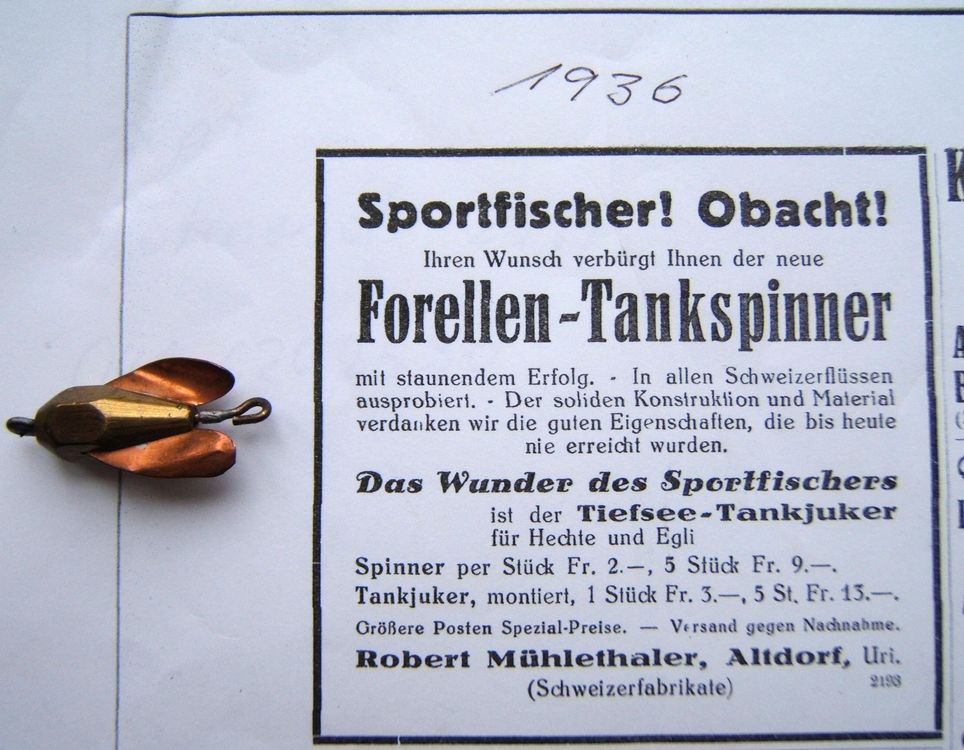 ALTER, SELTENER, ANTIKER TANK SPINNER (Gebraucht) in Brunnen für CHF 51 ...