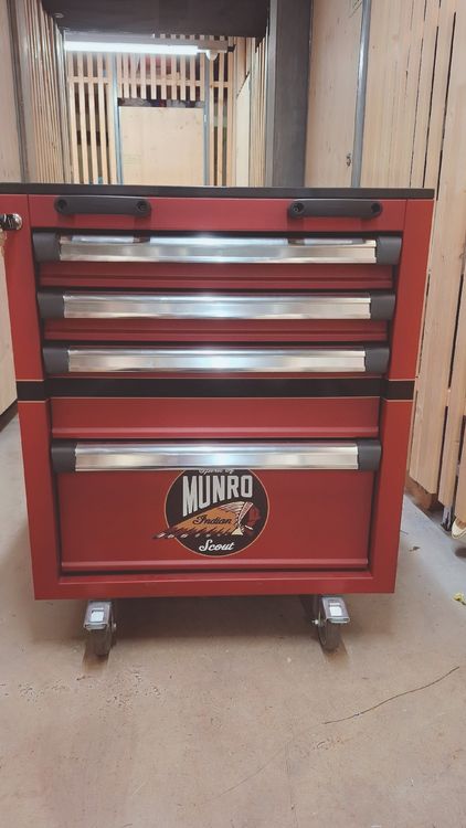 Servante d'atelier Munro, 5 tiroirs, rouge, roulettes disagn (Neuf ...