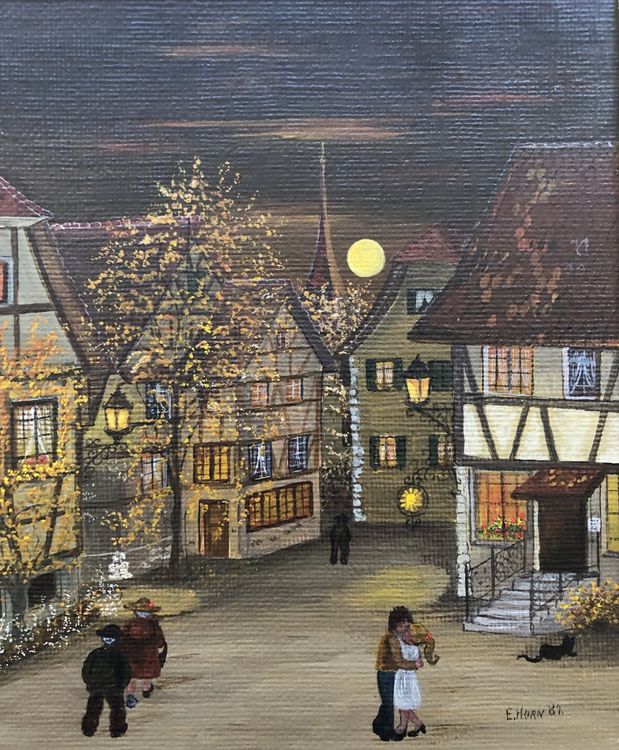 Gemälde im Stile der naiven Bauernmalerei - Öl auf Platte (Gebraucht ...