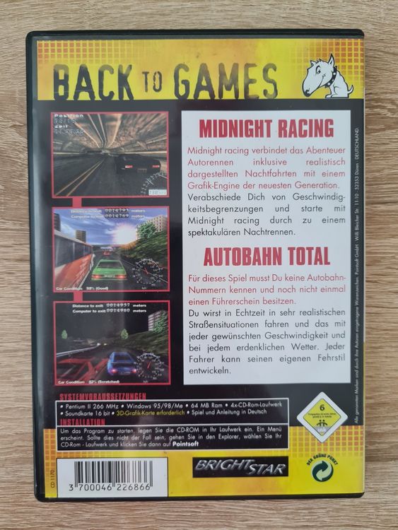Midnight Racing + Autobahn Total (German Cover) - PC | Kaufen auf Ricardo