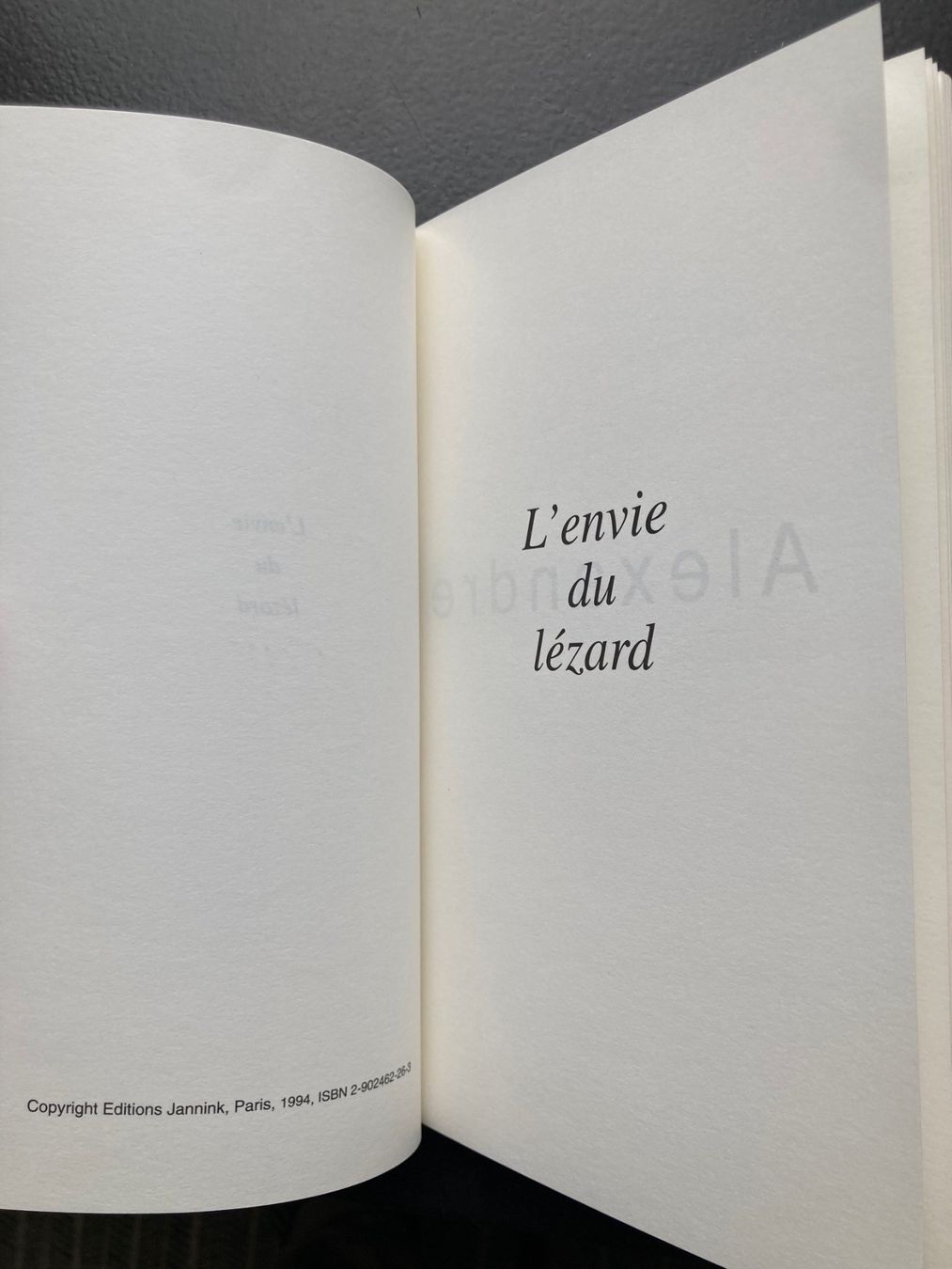 Alexandre Fassianos: L' envie du lézard, 1994 (Gebraucht) in Zürich für ...