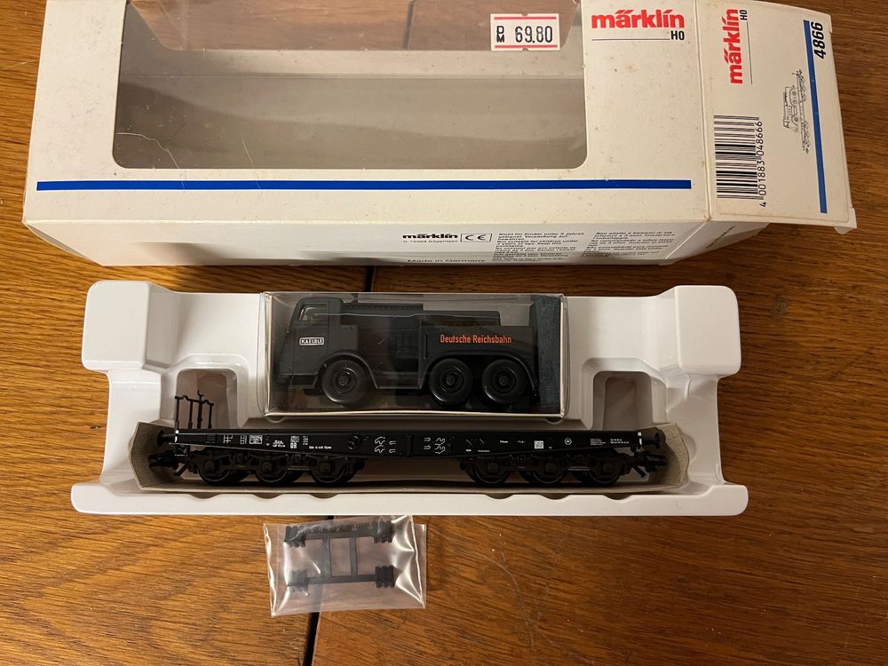 Märklin 4866 Schwerlast-Flachwagen DRG SSym OVP top Zustand (Gebraucht ...