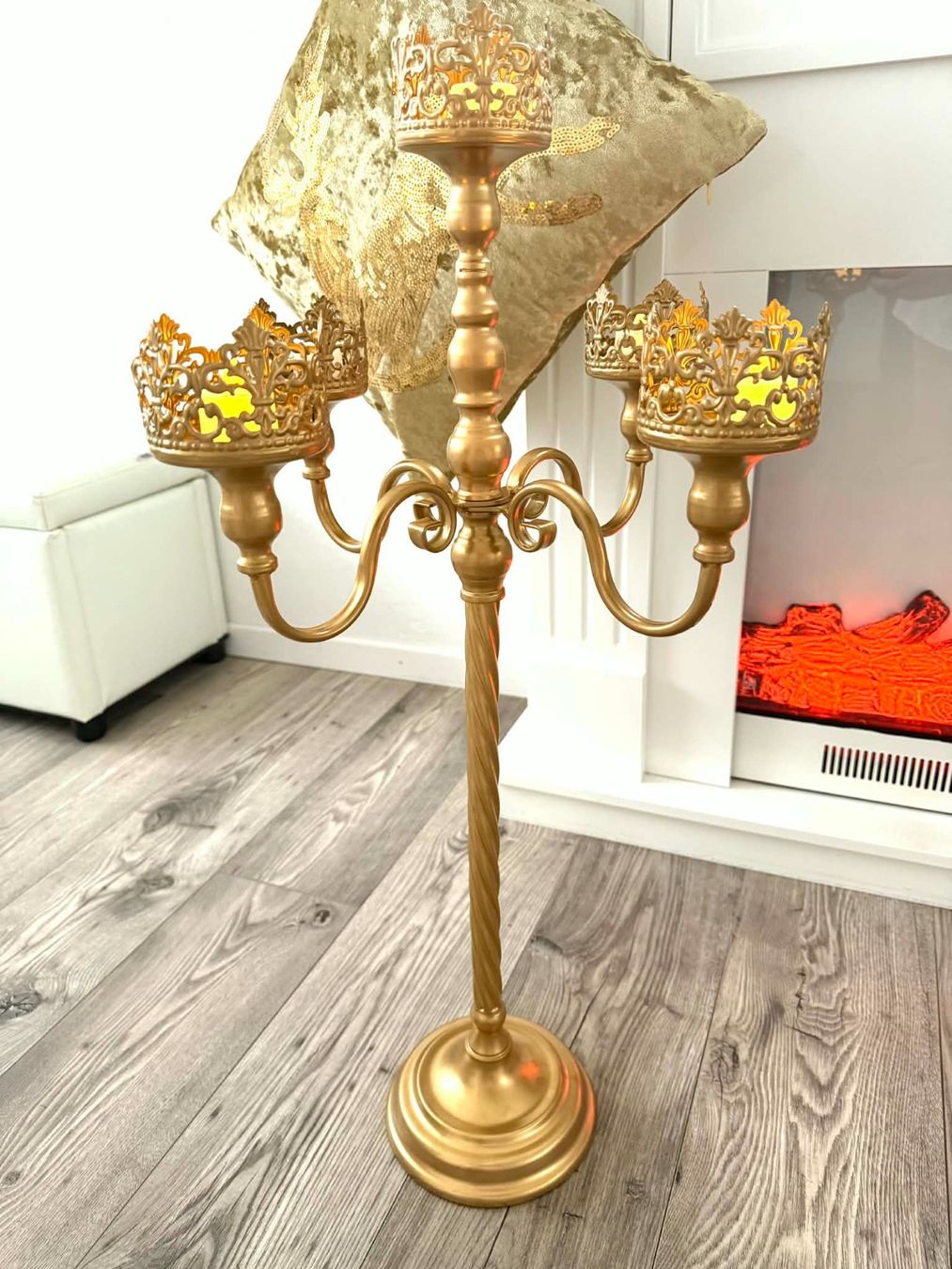 50% Rabatt 🥳 Grosse 78 cm Kerzenständer Deko Edel Goldig (Neu (gemäss ...