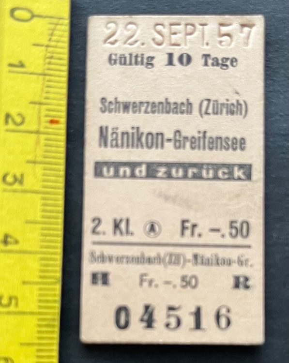 Schwerzenbach (Zürich) Nänikon-Greifensee 2. Klasse 1957 (Gebraucht) in Wabern für CHF 3 – mit ...