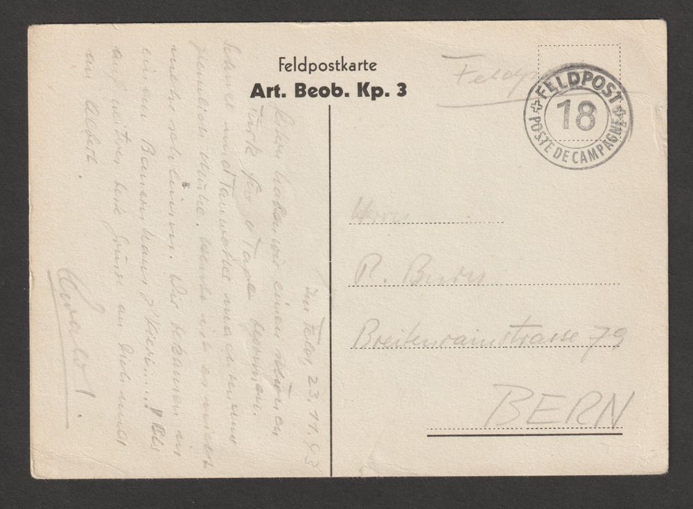 WK2 Einheitskarte Artilleriebeobachter Nr. 1 (Gebraucht) in Siebnen für CHF 30 – mit Lieferung ...