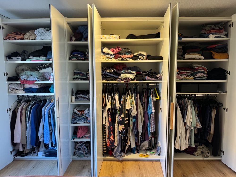 Kleiderschrank Hülsta Metis Plus weiss Hochglanz Türen (Gebraucht) in ...