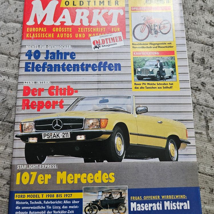 Oldtimer Markt 3/96 Mercedes SL R107 Rover P4 Maserati xx (Gebraucht ...
