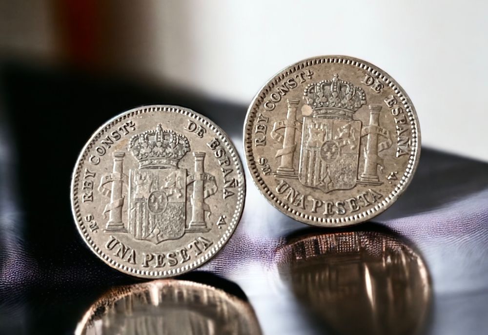 Spanien 2 Stück 1 Peseta Silber | Kaufen auf Ricardo