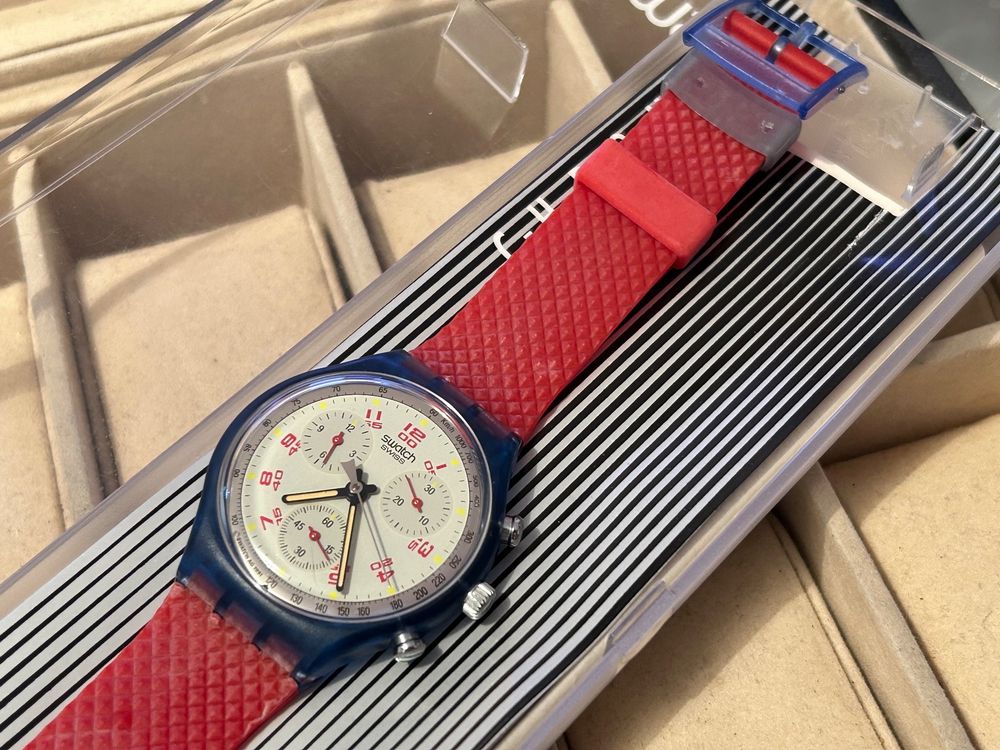 Montre Swatch chrono JFK SCN103 complète set fonctionne 1992 | Kaufen ...