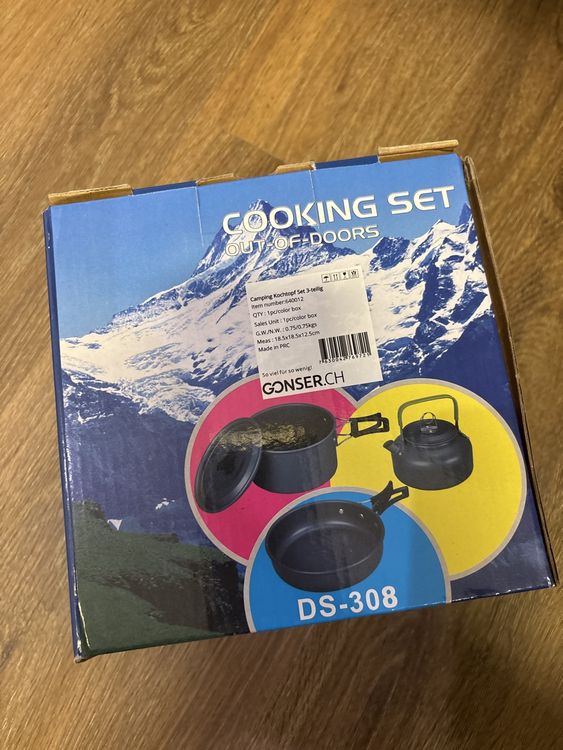 Camping Kochset 3-teilig, NEU & unbenutzt (Neu und originalverpackt) in Arbon für CHF 10 – mit ...